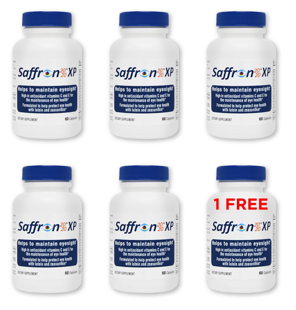 Buy 5 Get 1 Free Saffron 2020-XP Combo USA Saffron Eye Supplement Deal