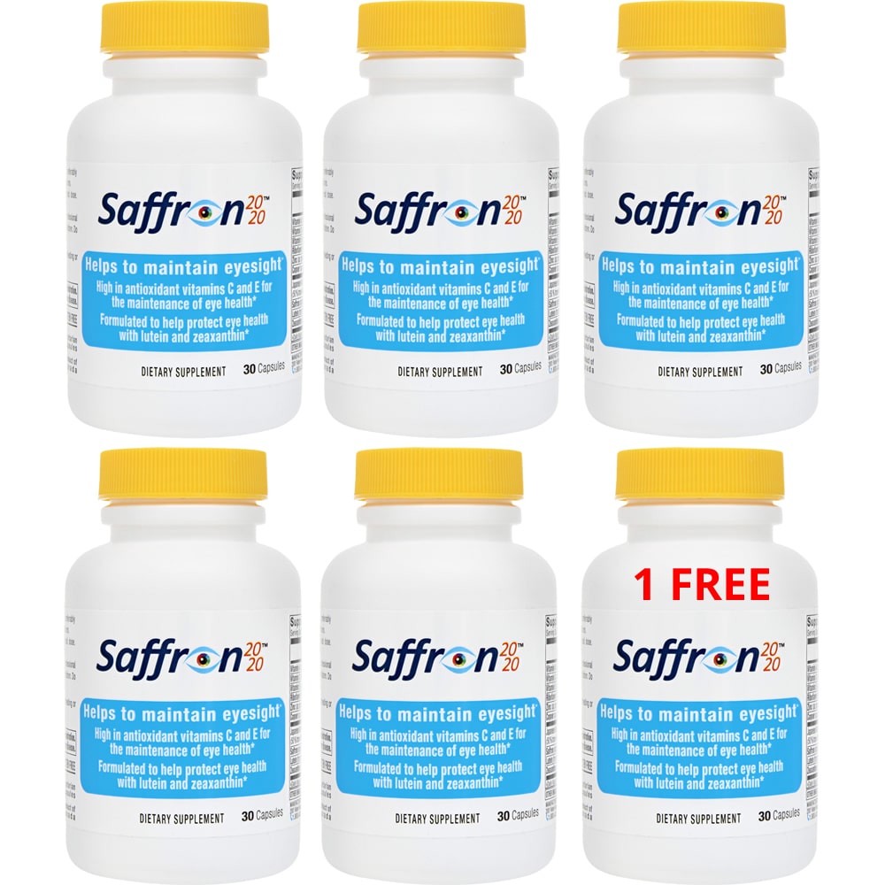 Saffron 2020 Combo: Buy 5 Get 1 Free Eye Health Supplement USA
